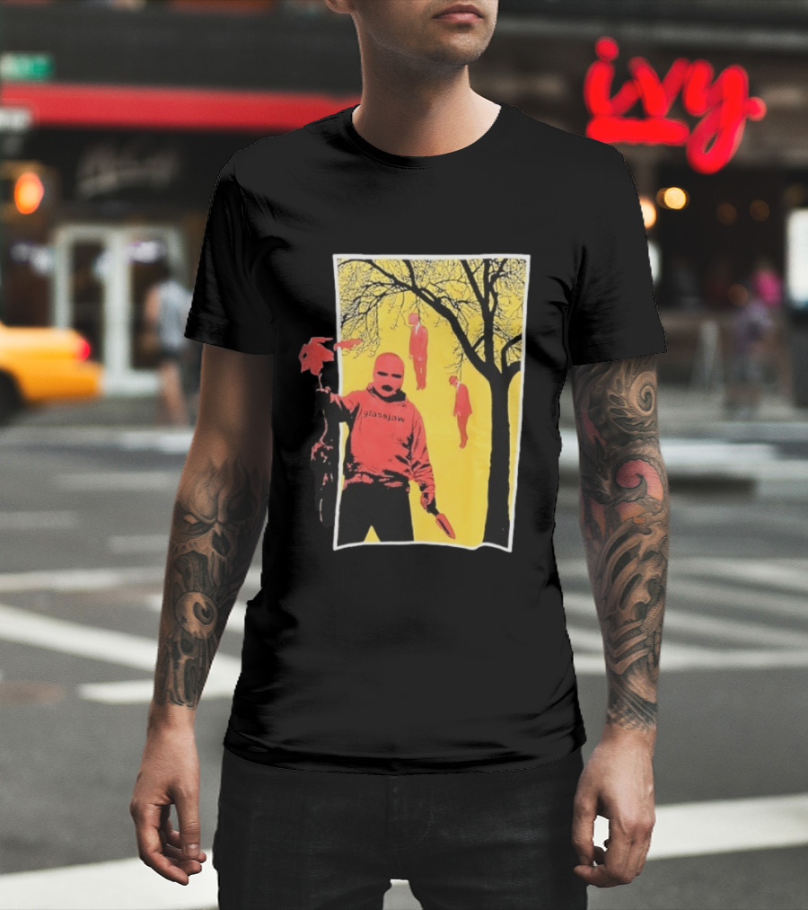 Glassjaw Save Plant A Tree Red Masked Figure With Hanging Figures And Tree T-Shirt