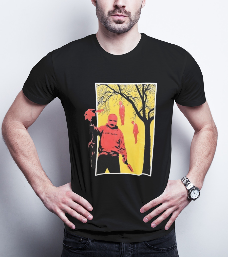 Glassjaw Save Plant A Tree Red Masked Figure With Hanging Figures And Tree T-Shirt