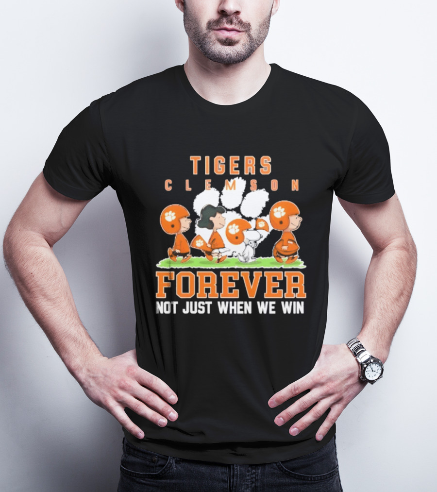 Clemson Tigers Peanuts Characters Forever Not Just When We Win T-Shirt