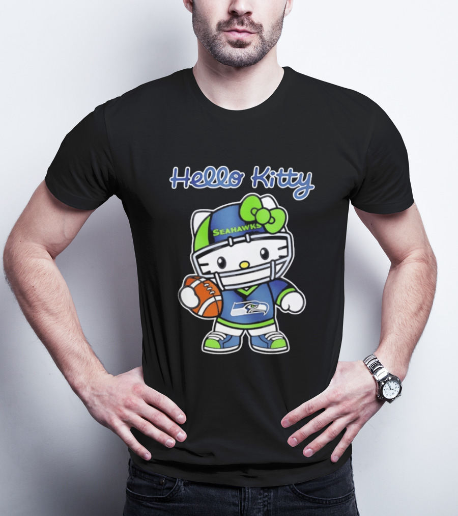 Hello Kitty Seahawks Football Collaboration T-Shirt