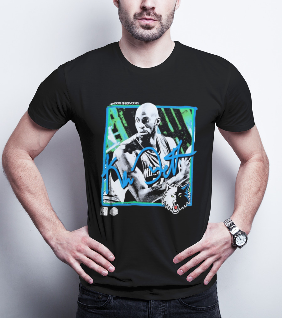 Kevin Garnett Minnesota Timberwolves NBA Basketball Icon Blue Green T-Shirt