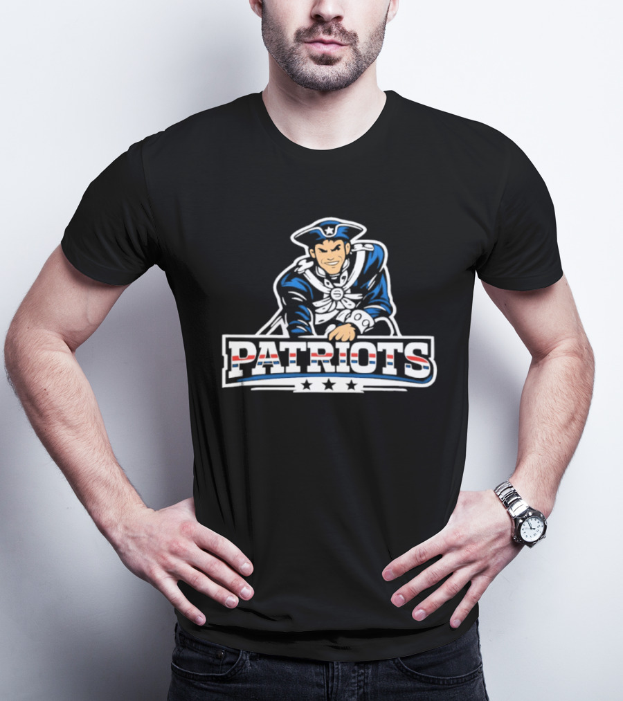 Patriots Game Day Classic Blue Revolutionary Soldier Motif T-Shirt