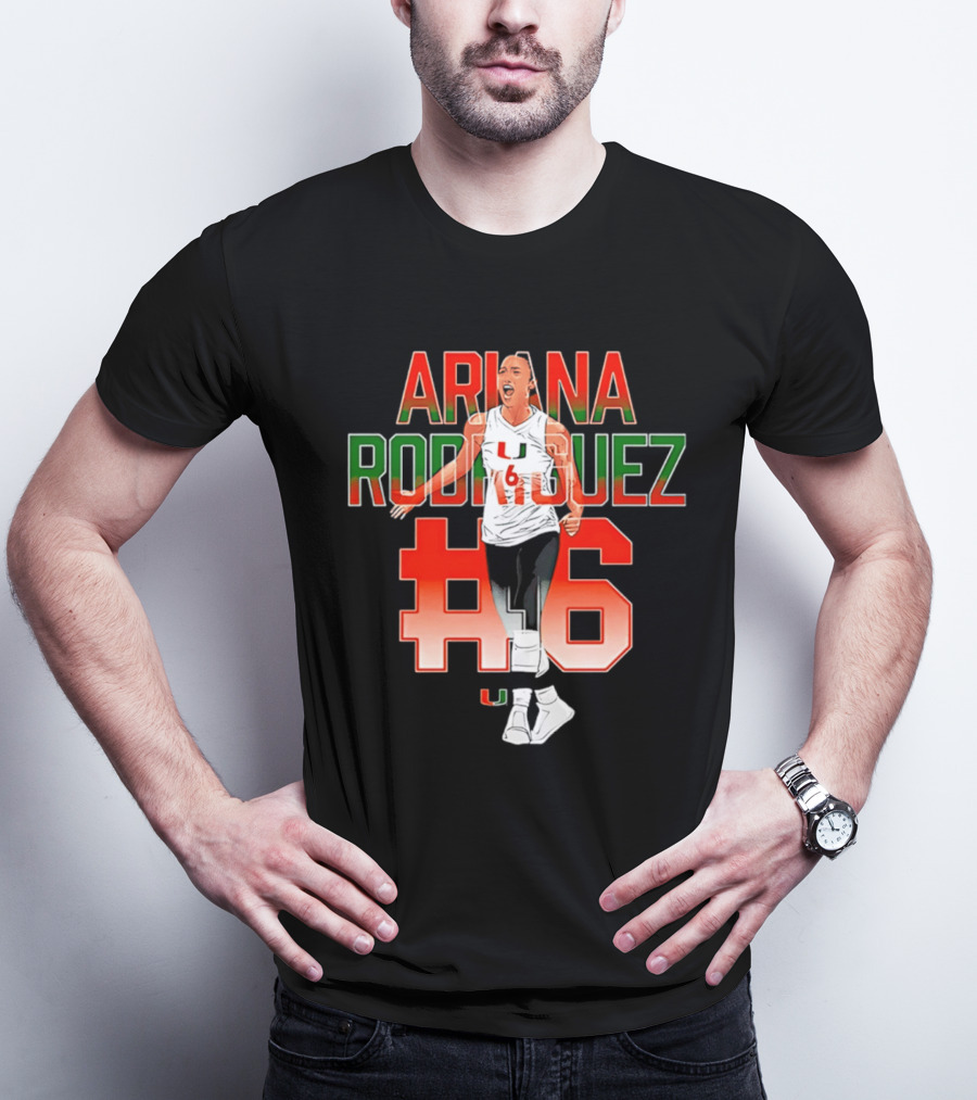 Ariana Rodriguez Miami Volleyball Legends Caricature NCAA #6 T-Shirt