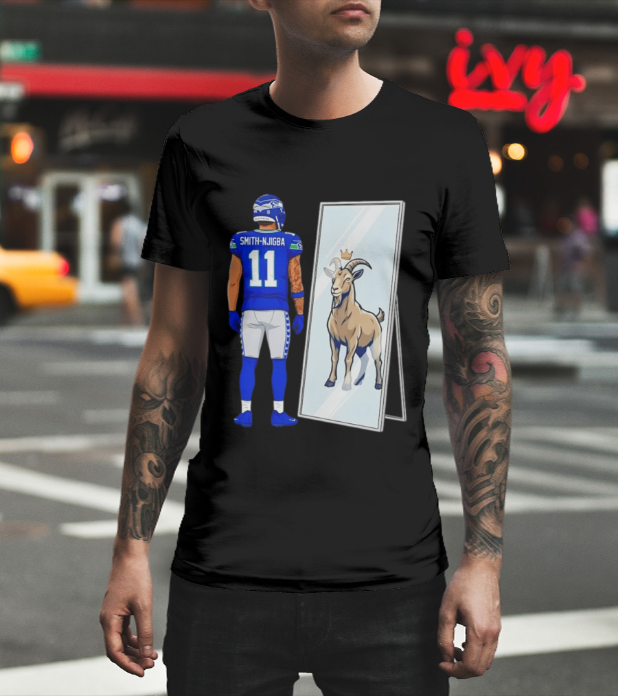 Jaxon Smith Njigba Seattle Seahawks Mirror Goat Football T-Shirt