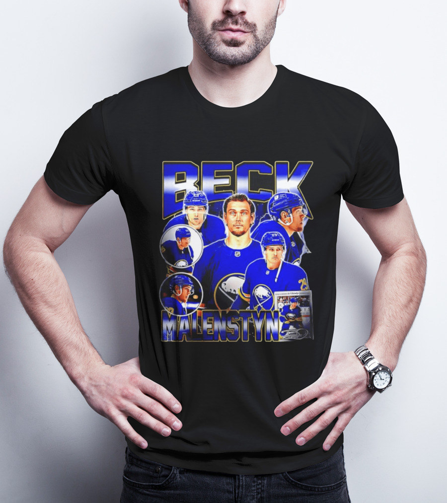 Beck Malenstyn Buffalo Sabres NHL Hockey Player Collage T-Shirt