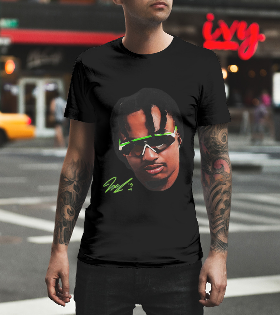 JSN Jaxon Smith Njigba Big Face Seattle Seahawks Football Sunglasses T-Shirt