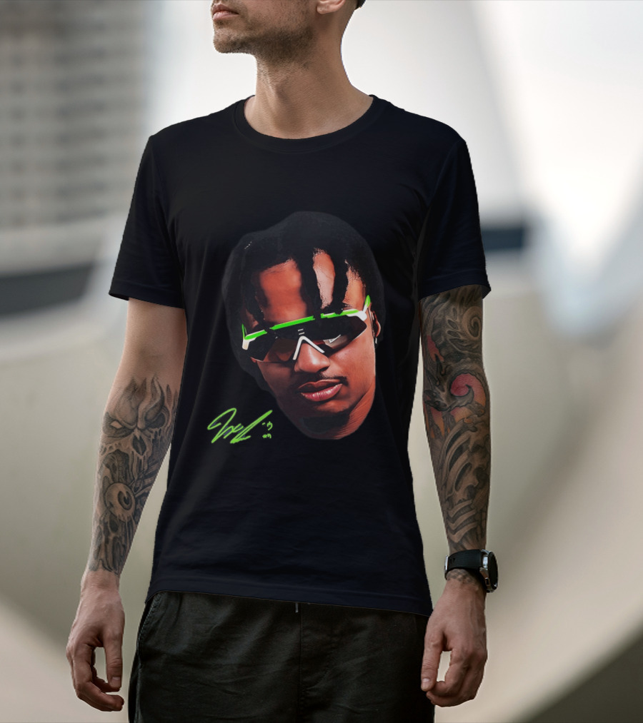 JSN Jaxon Smith Njigba Big Face Seattle Seahawks Football Sunglasses T-Shirt