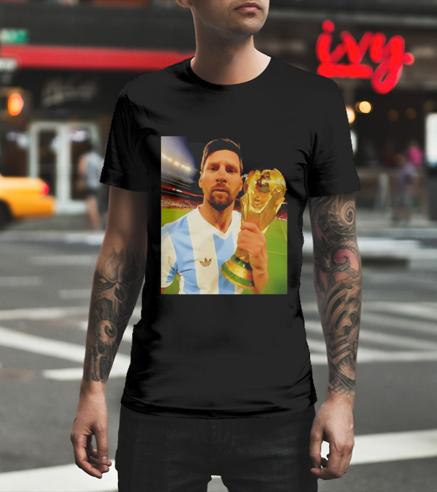 Argentina World Cup Messi Trophy Victory T-Shirt