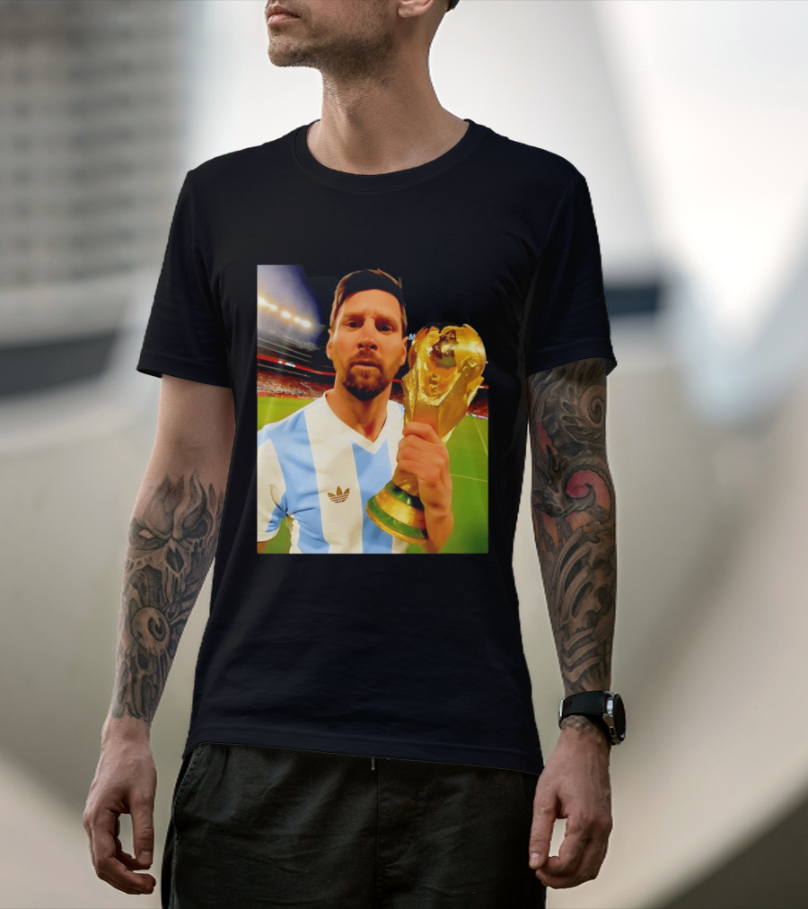 Argentina World Cup Messi Trophy Victory T-Shirt