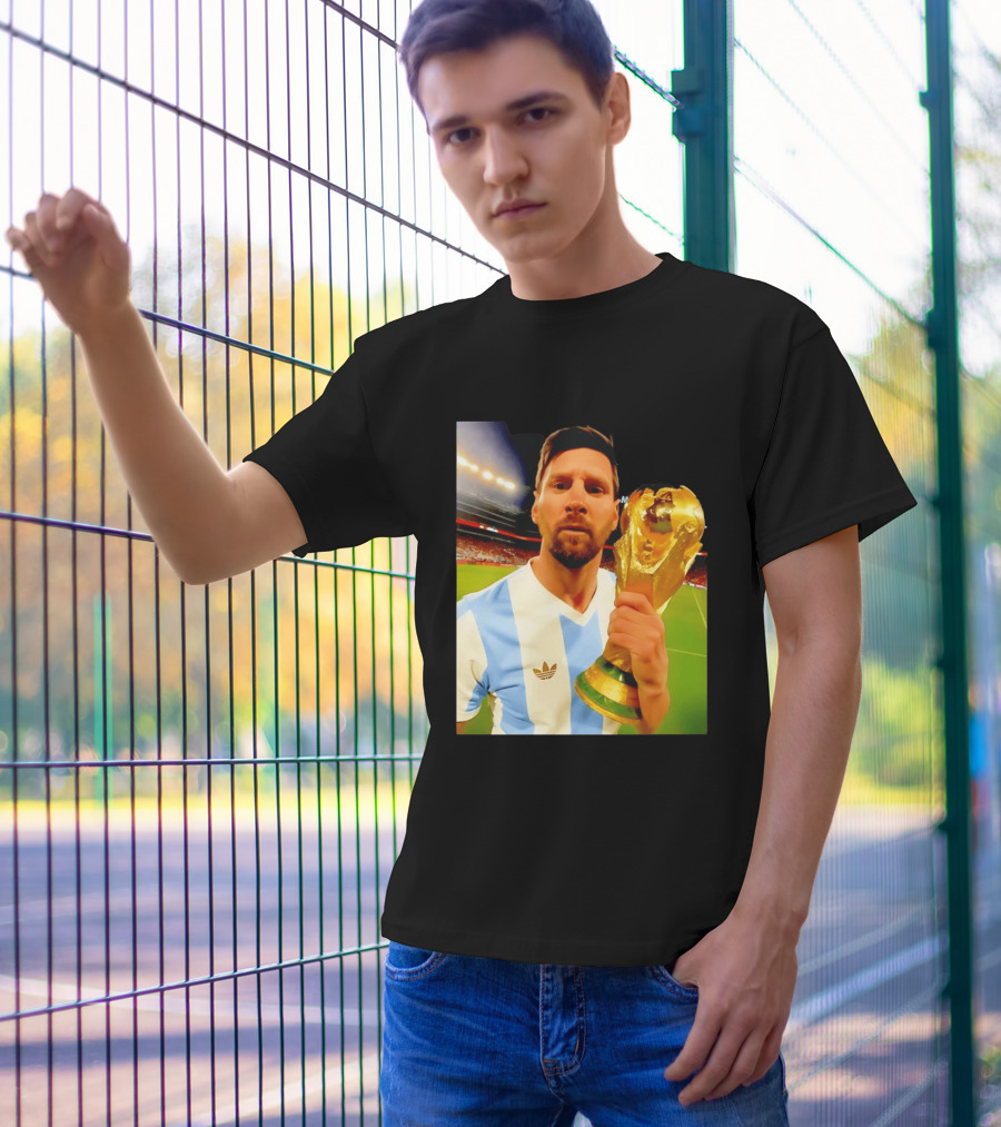 Argentina World Cup Messi Trophy Victory T-Shirt