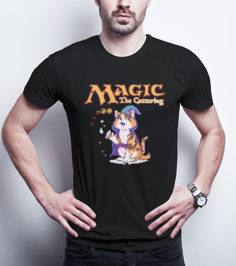 Magic The Cattering Cat Wizard With Magic The Gathering T-Shirt