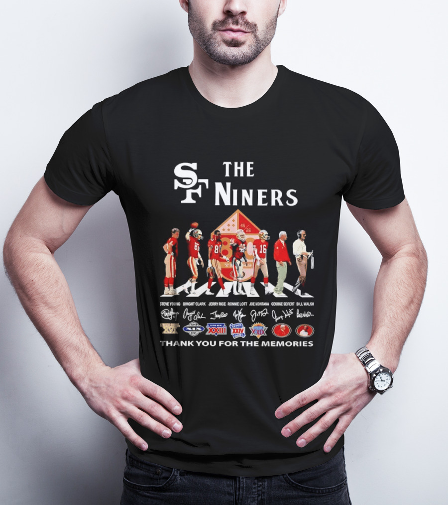 The Niners San Francisco 49ers Legends Thank You For The Memories Icons And Championships T-Shirt