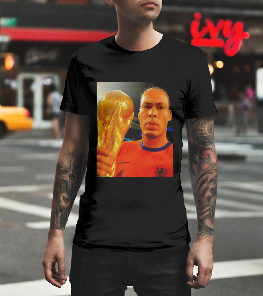Virgil Van Liverpool Netherlands Trophy Celebration T-Shirt