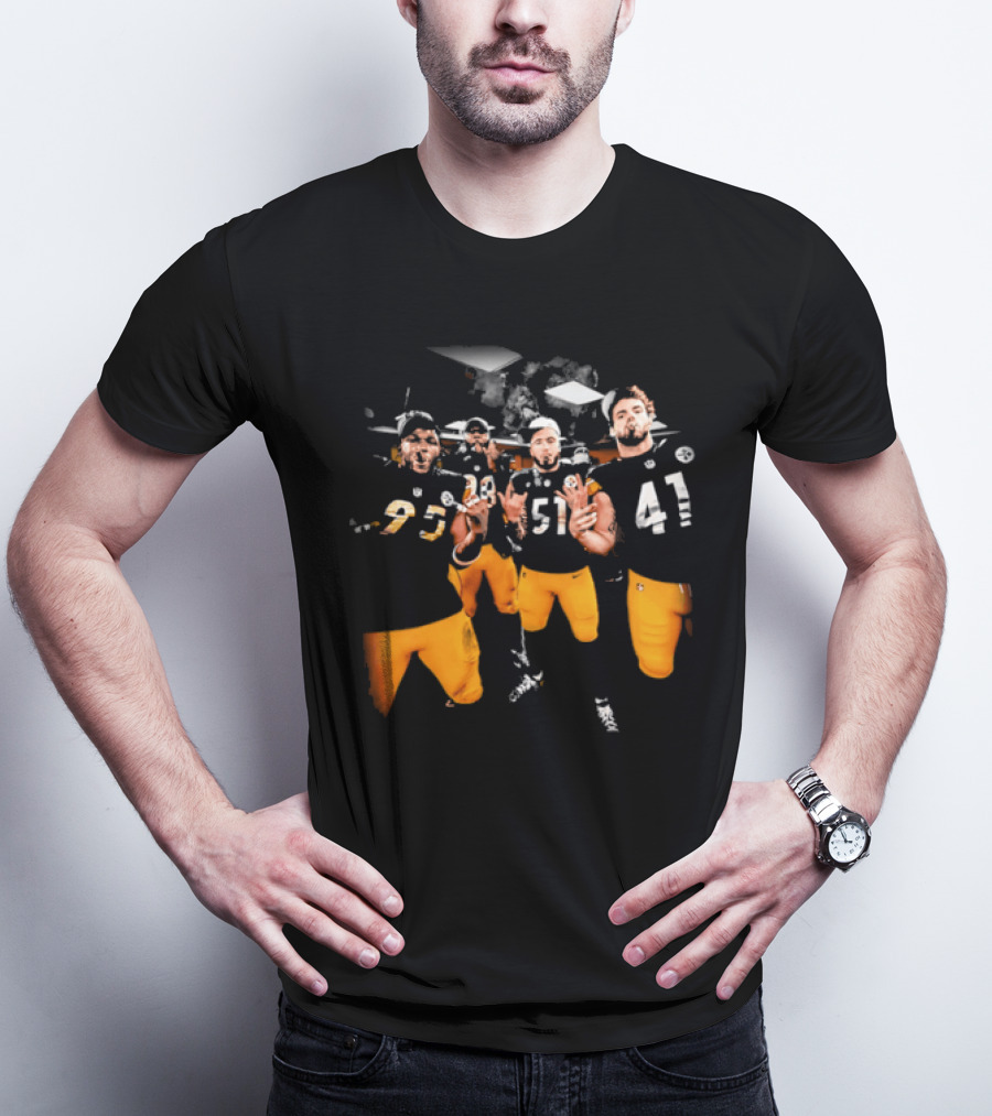 Steelers Players Number 93 51 41 In Black And Gold T-Shirt