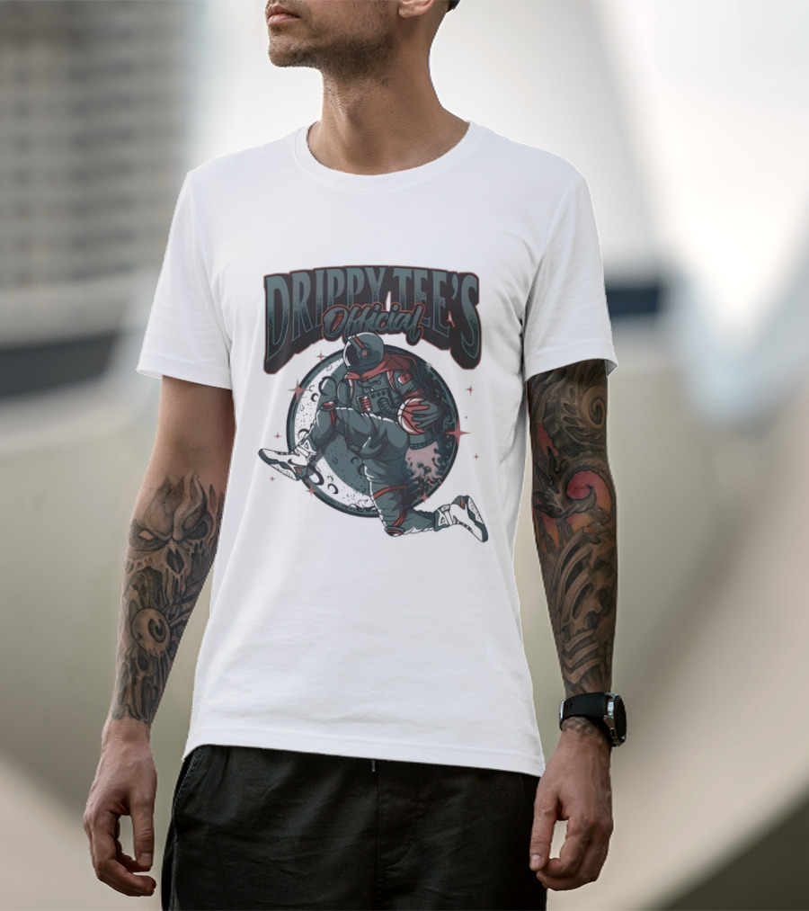Drippy Tee's Official Astronaut Playing Basketball Sky Is The Limit Keep Your Head Up T-Shirt