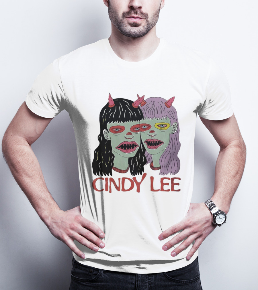 Cindy Lee Two Face Horned Creature Horror T-Shirt