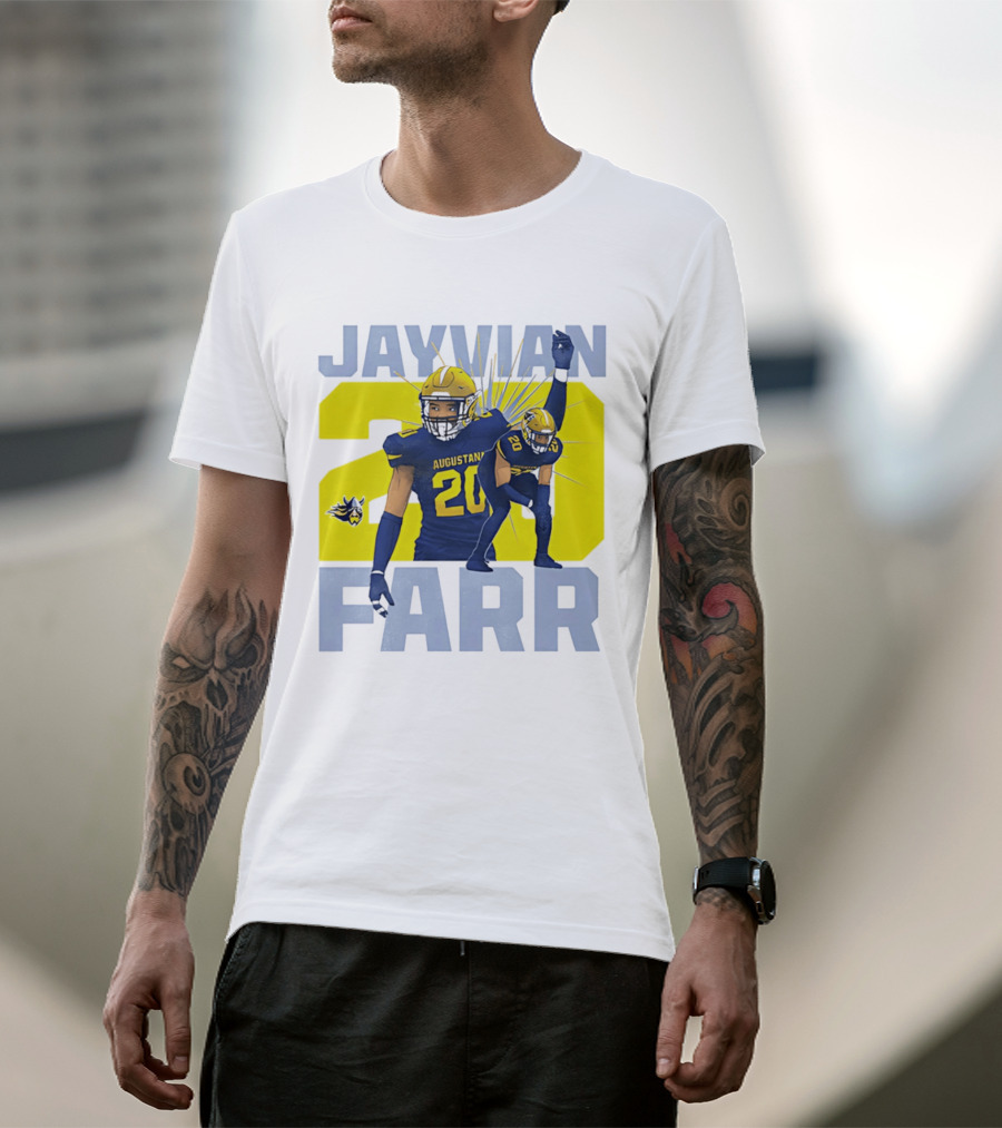 Augustana Jayvian Farr 20 NCAA Football Legends Collage T-Shirt