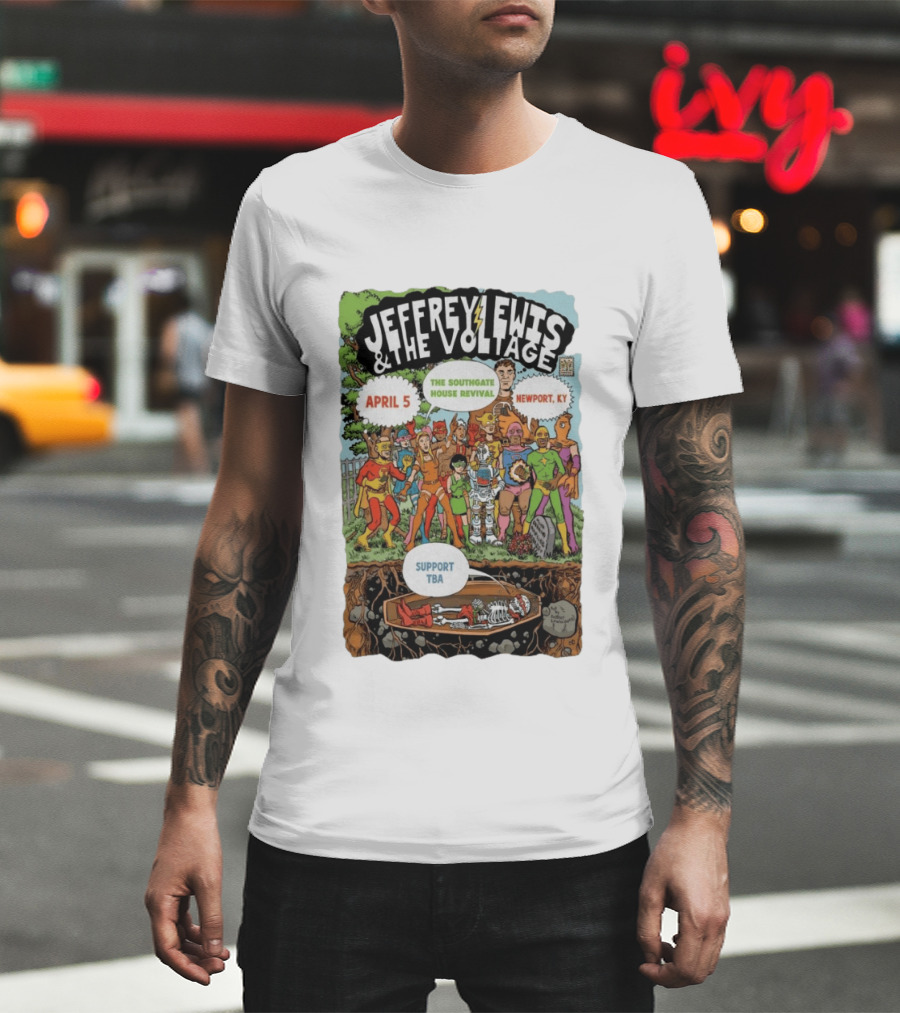 Jeffrey Lewis And The Voltage Newport KY Southgate House Revival April 5 T-Shirt