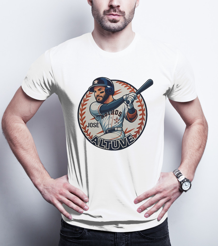 Houston Astros José Altuve Baseball Caricature T-Shirt