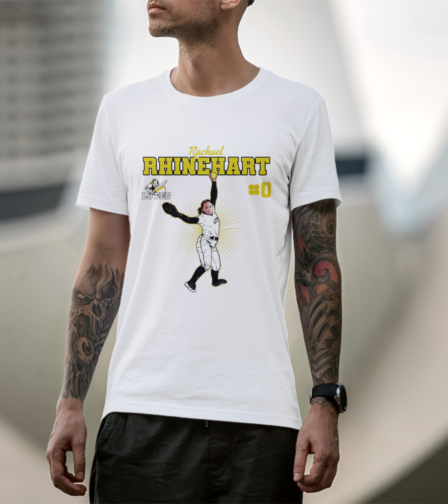 Rachael Rhinehart PLU Lutes Softball #0 Caricature T-Shirt