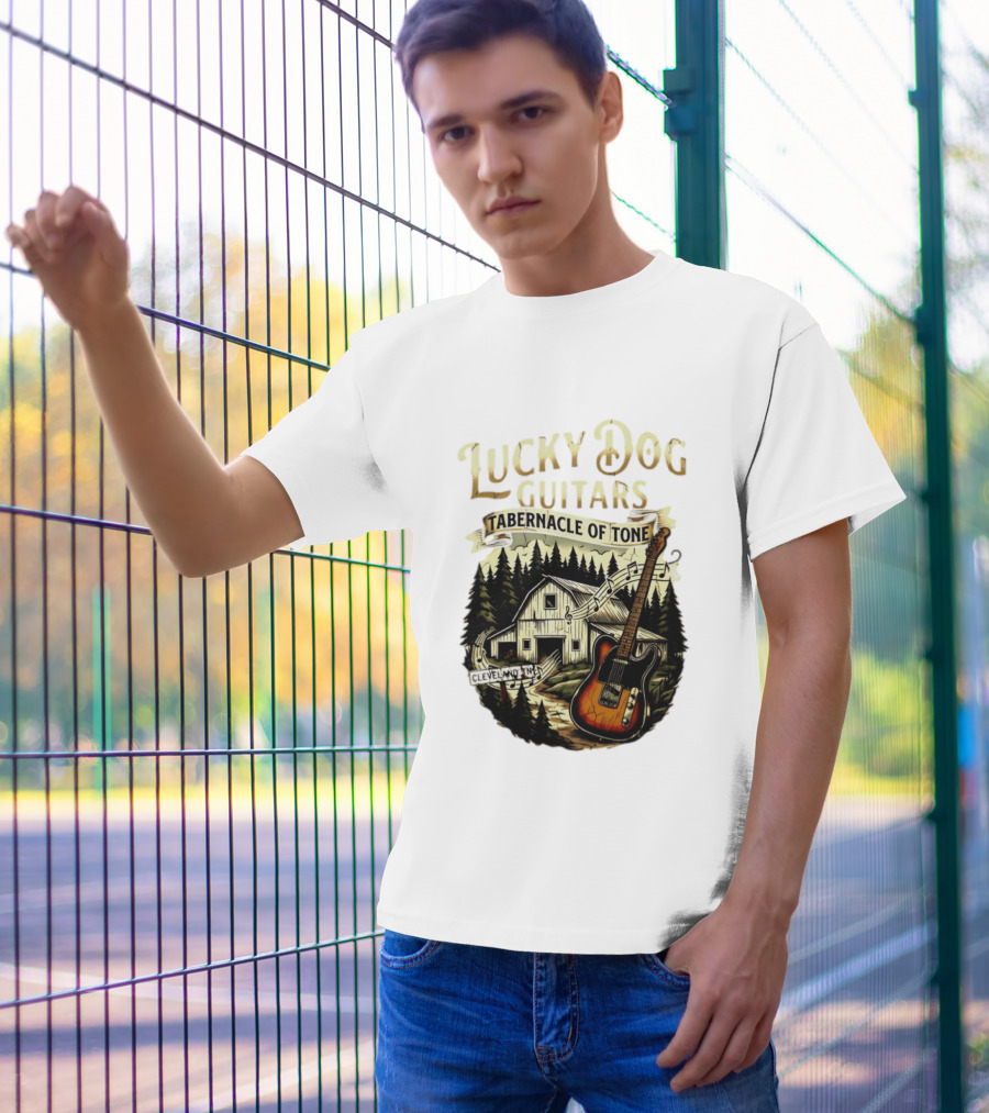 Lucky Dog Guitars Tabernacle Of Tone Cleveland TN Musical Barn Scene T-Shirt