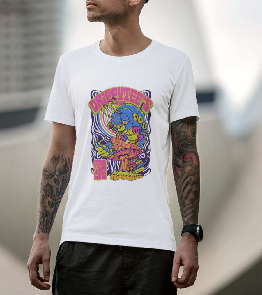 Drippytee's Psychedelic Caterpillar Mushroom Feed Your Mind T-Shirt