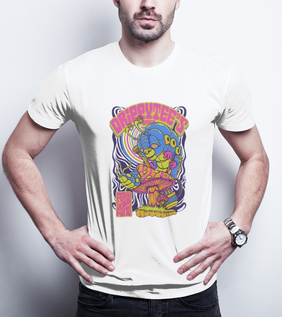 Drippytee's Psychedelic Caterpillar Mushroom Feed Your Mind T-Shirt