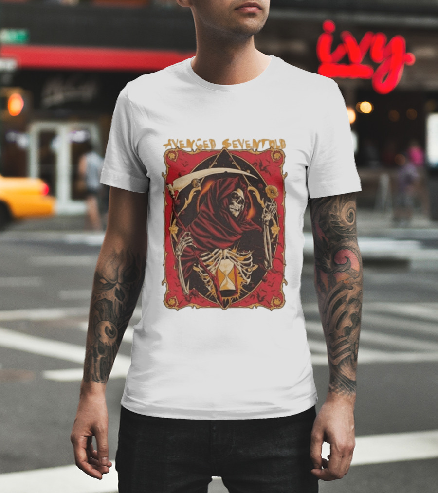 Avenged Sevenfold Skeleton Hourglass Scythe T-Shirt