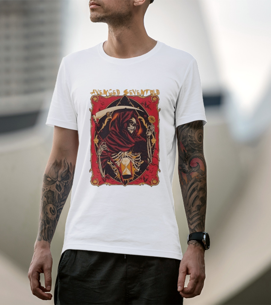 Avenged Sevenfold Skeleton Hourglass Scythe T-Shirt