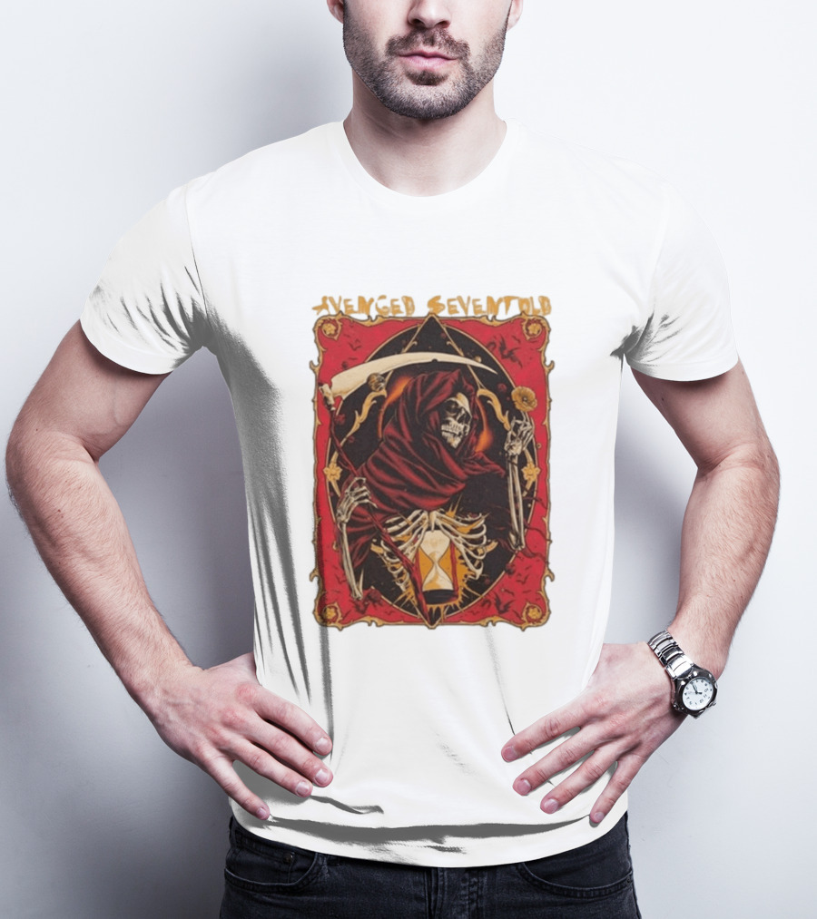Avenged Sevenfold Skeleton Hourglass Scythe T-Shirt