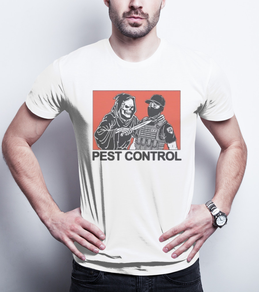 Grim Reaper Vs ICE Enforcement Pest Control Challenge T-Shirt