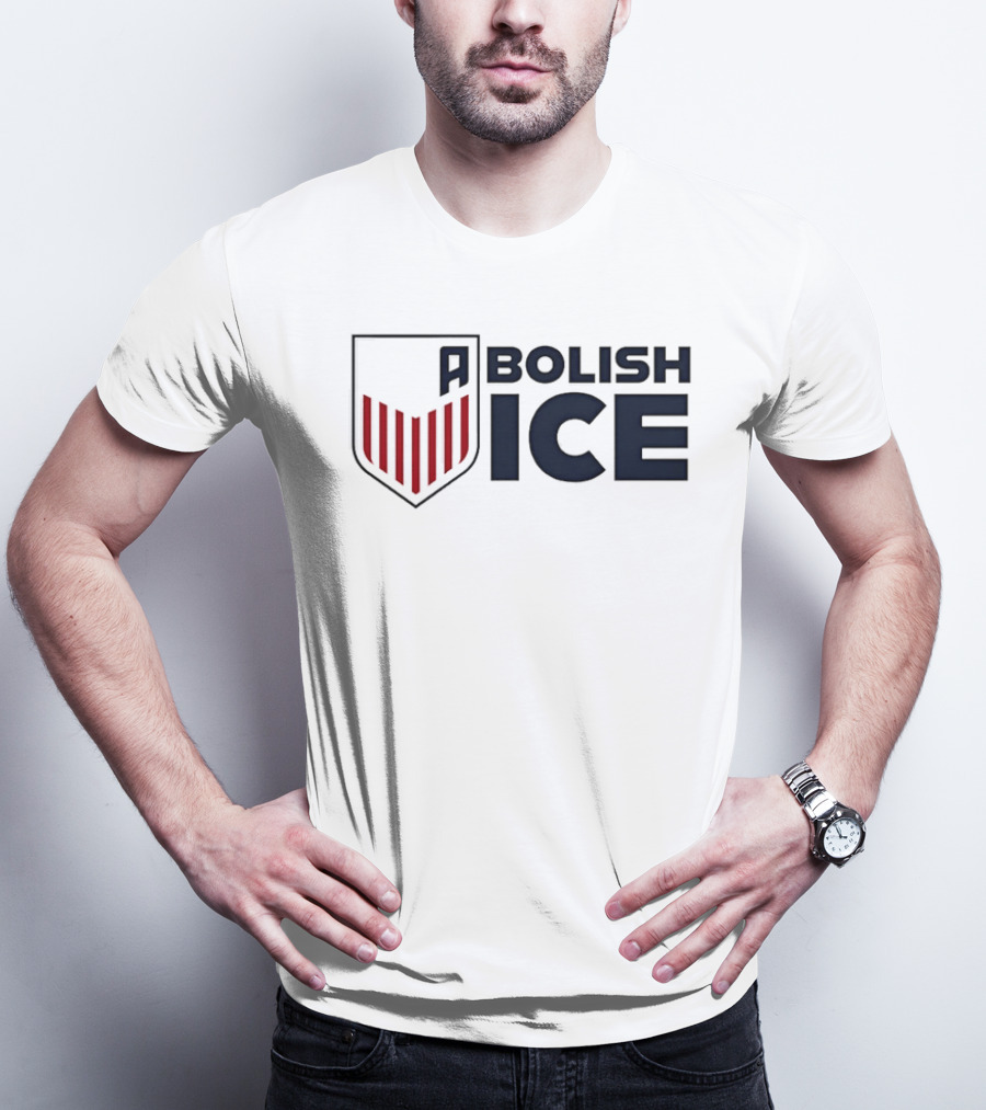 Abolish Ice Shield Red Stripes T-Shirt