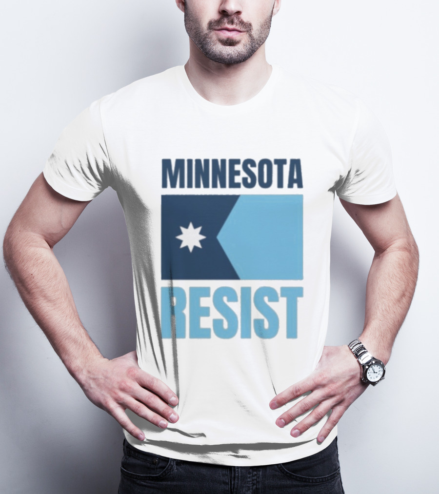 MINNESOTA RESIST Star Flag Blue Rectangle T-Shirt