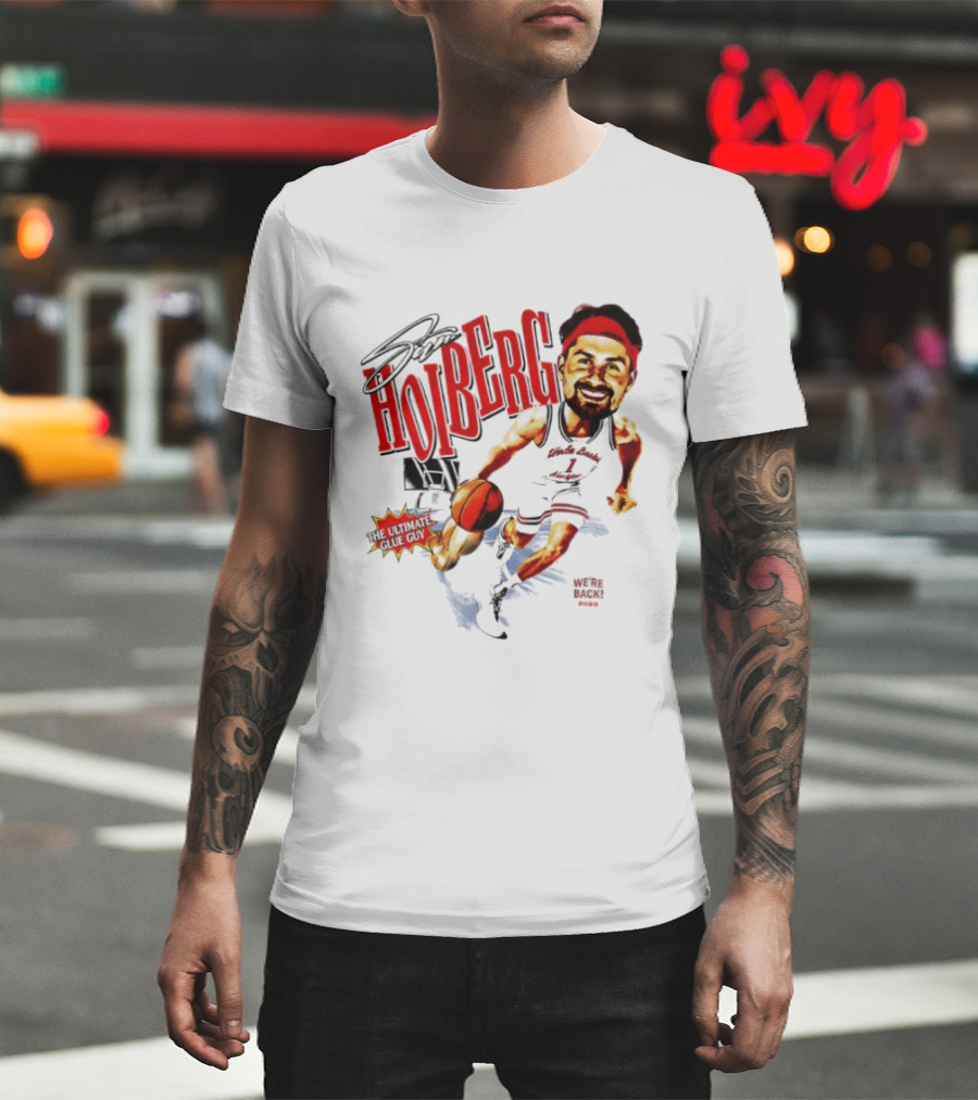 Sam Hoiberg Nebraska Cornhuskers We're Back Ultimate Glue Guy Basketball Player Red T-Shirt