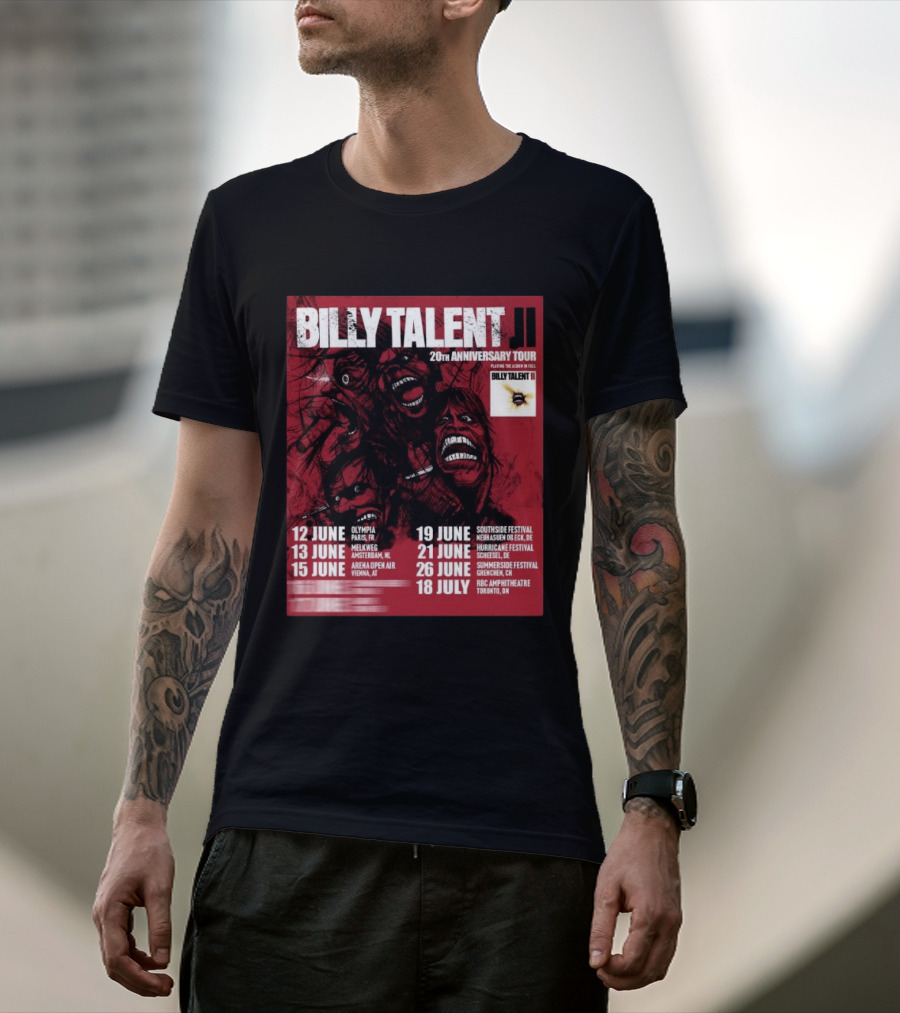 Billy Talent 20th Anniversary Tour Dates Europe Canada 2023 T-Shirt