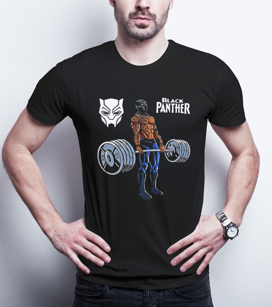 Black Panther Weightlifting Gym Workout Fitness Training T-Shirt