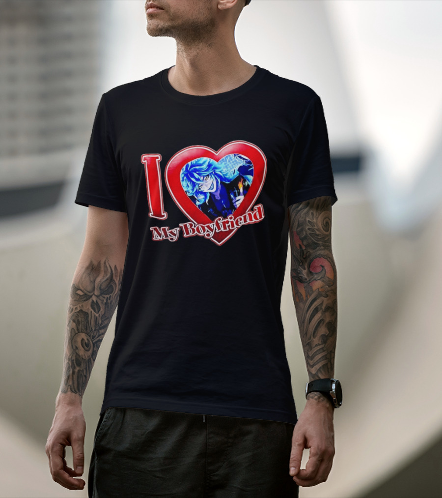 I Love My Boyfriend Anime Character In Heart T-Shirt