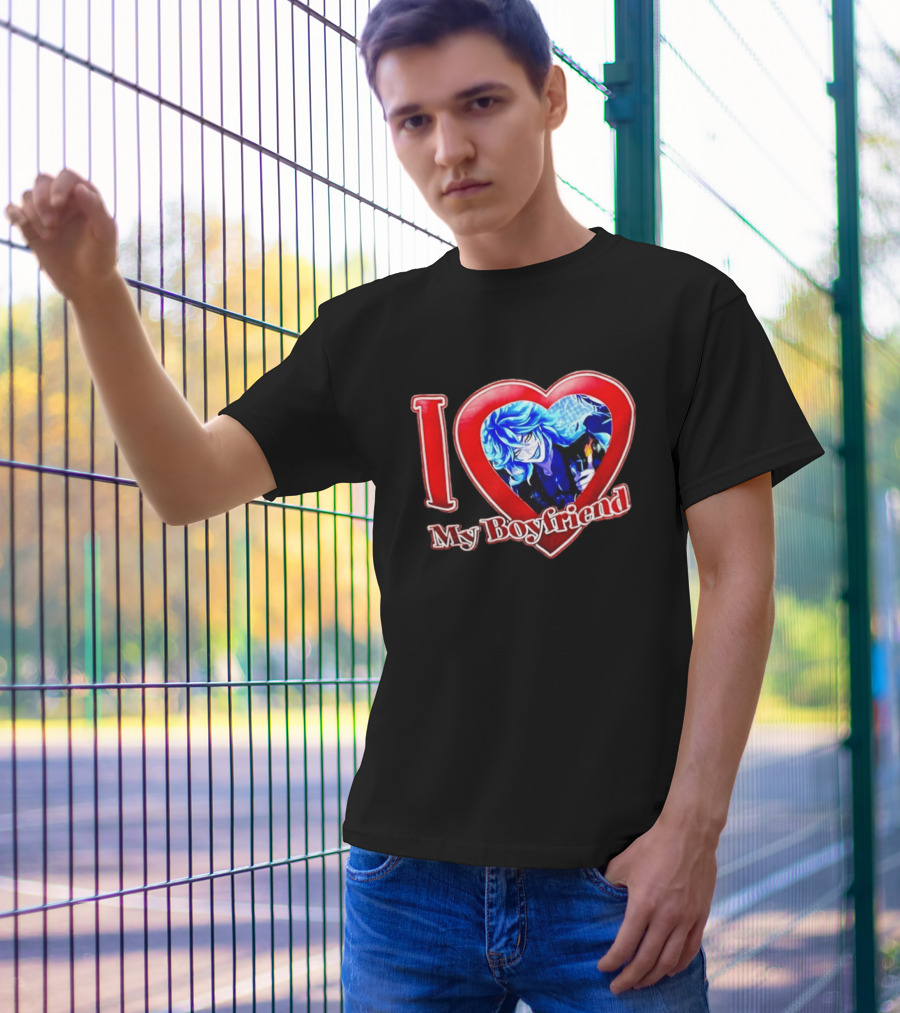 I Love My Boyfriend Anime Character In Heart T-Shirt