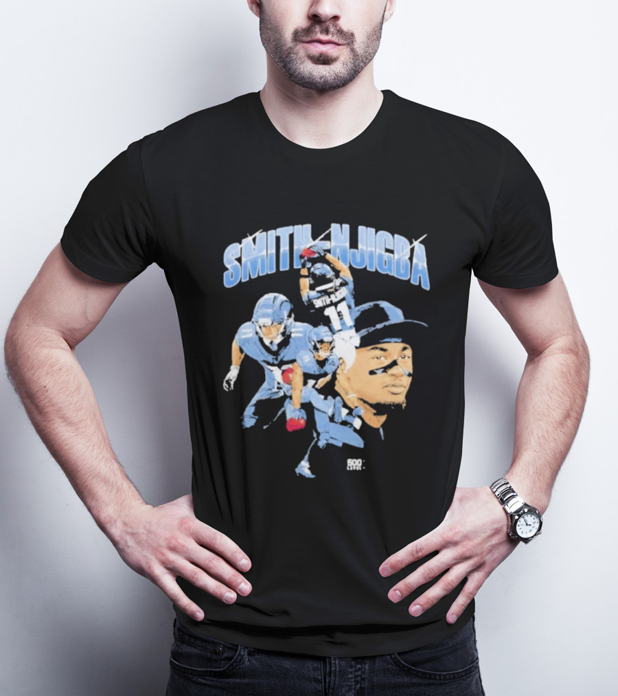 Smith Njigba Football Action Seahawks NFL Player T-Shirt