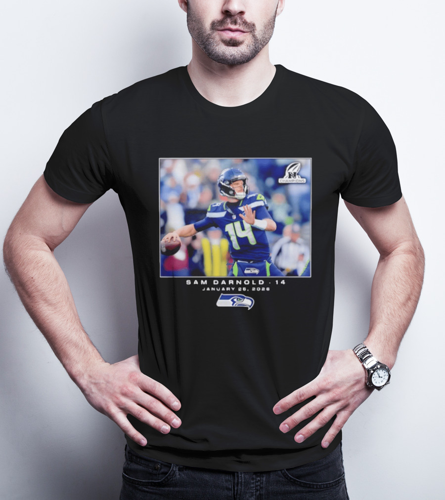 Sam Darnold 14 Seattle Seahawks January 26 2020 NFL Champions T-Shirt