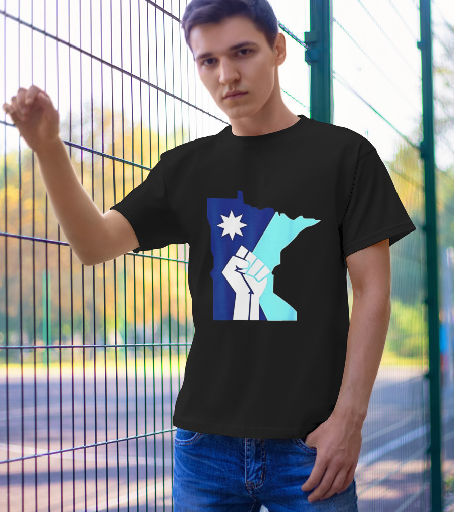Protest Fists Resist Minnesota Map Star T-Shirt