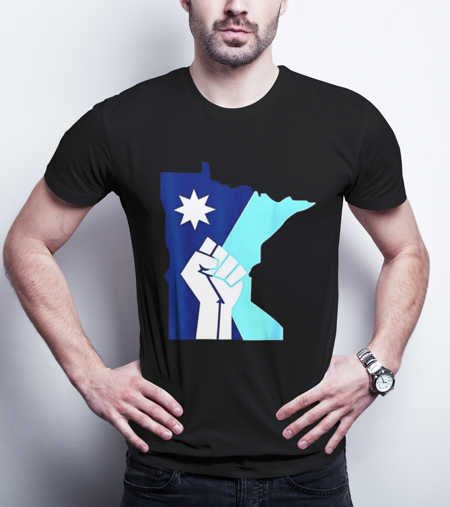 Protest Fists Resist Minnesota Map Star T-Shirt