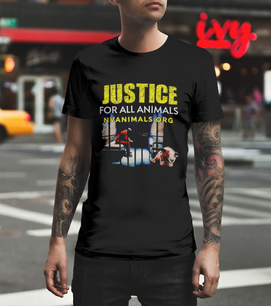 Justice For All Animals NVAnimals.org Compassion Awareness T-Shirt