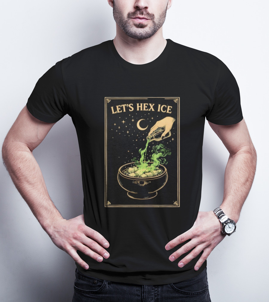 Let's Hex ICE Activist Witchy Protest Magic Potion Moon Stars T-Shirt