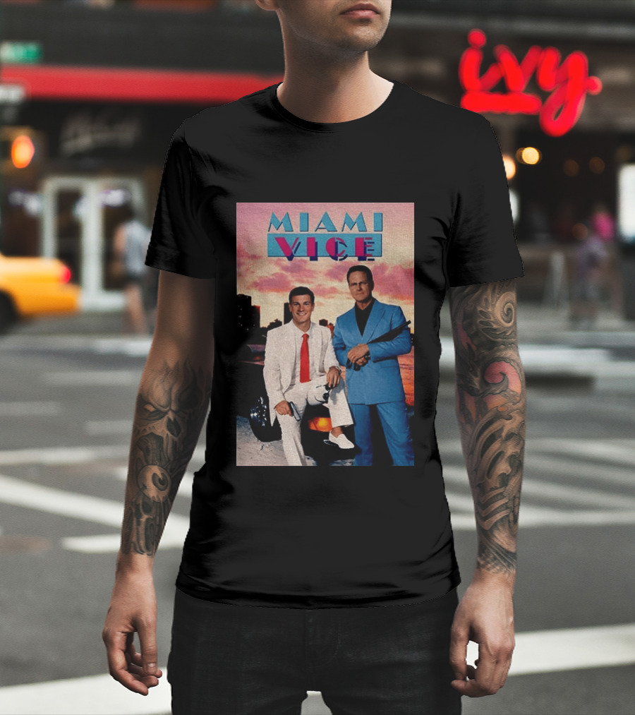 Miami Vice Indiana Hoosiers Football Fernando Mendoza Curt Cignetti T-Shirt
