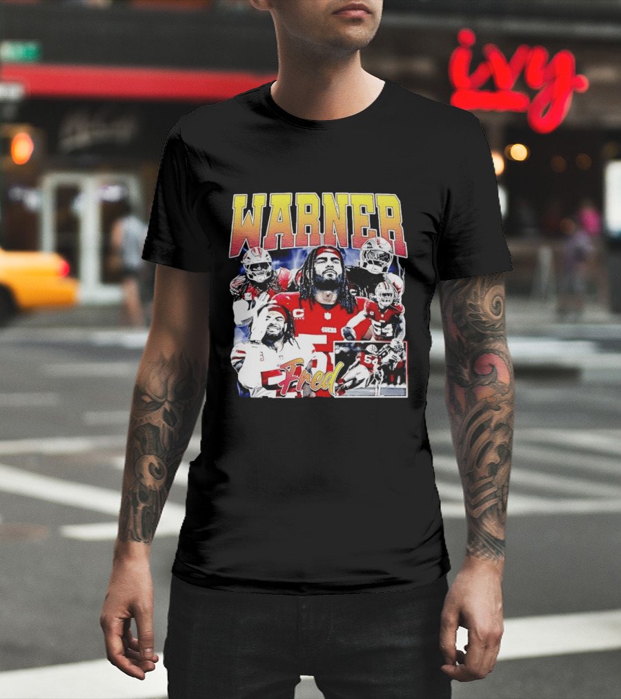 Fred Warner San Francisco Football Collage T-Shirt