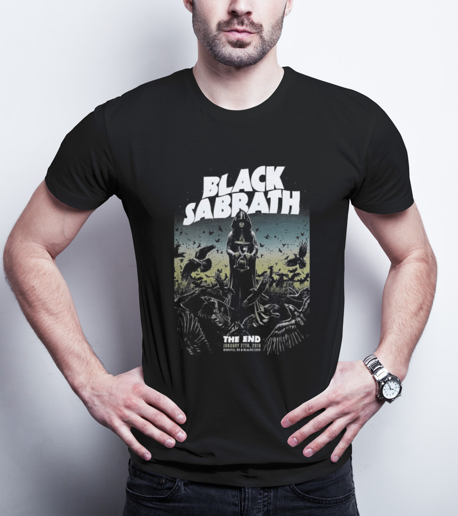 Black Sabbath The End Tour Winnipeg January 27 2016 Heavy Metal Band Concert T-Shirt
