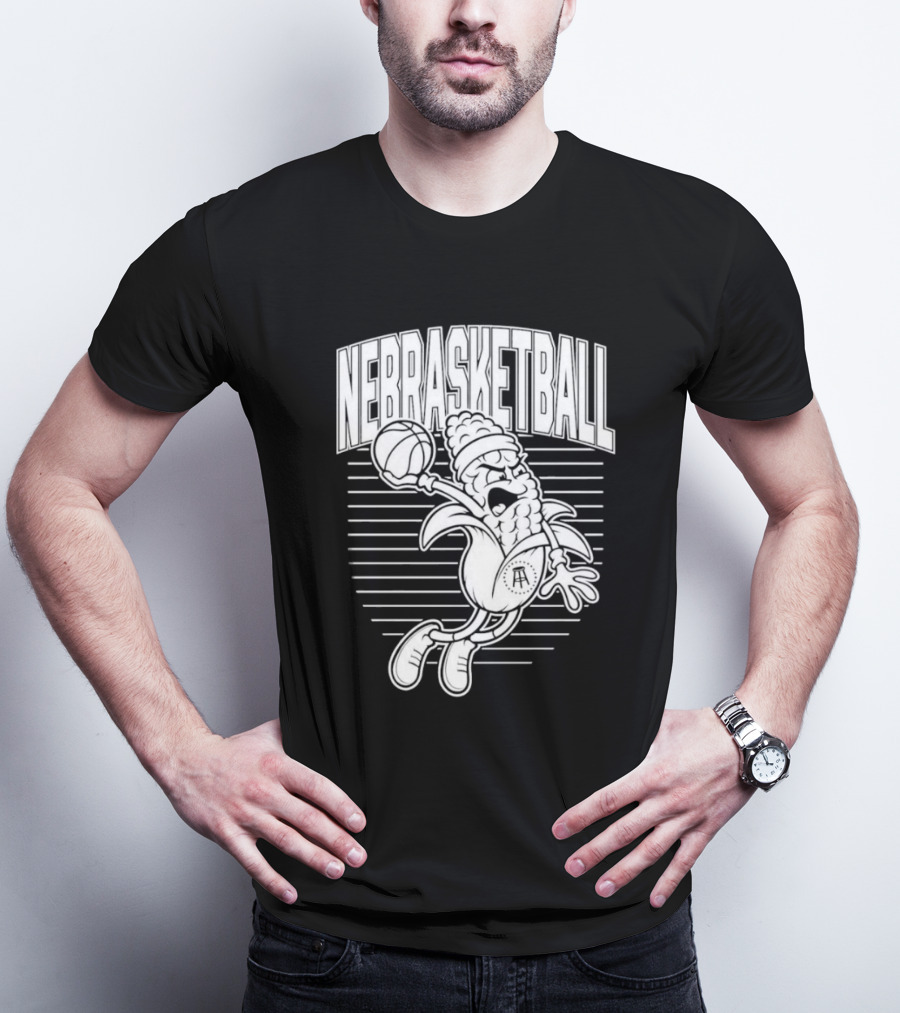 Corn Basketball Playful Cartoon Mascot Dunking T-Shirt