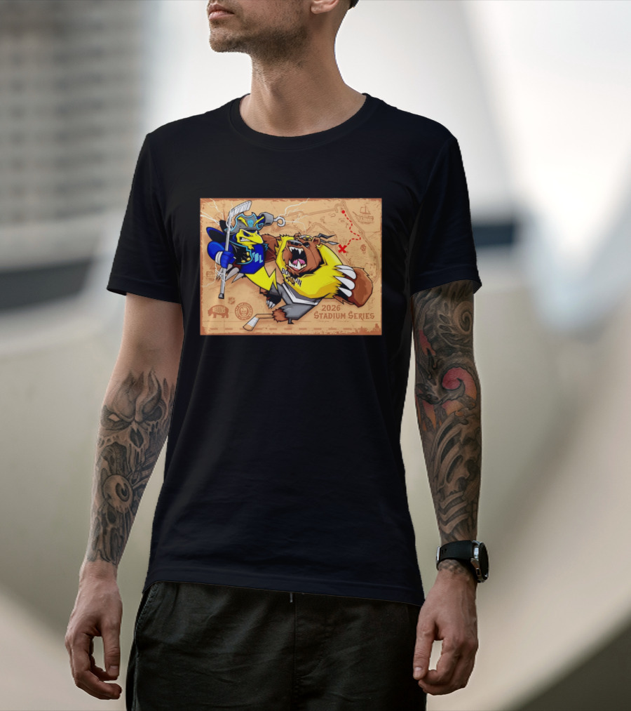 Tampa Bay Lightning Vs Boston Bruins 2026 Stadium Series Tampa Florida Map T-Shirt