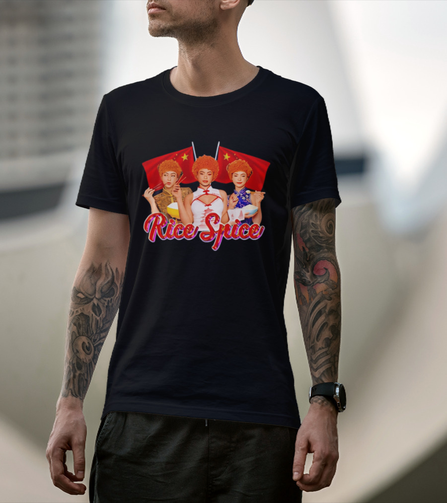 China Rice Spice Trio With Flags And Traditional Attire T-Shirt